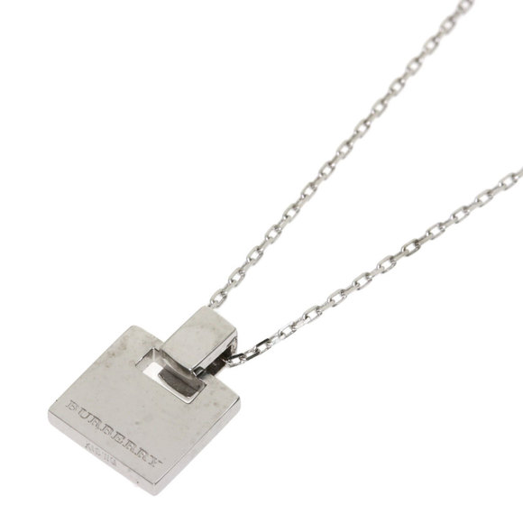 Burberry | Jewelry | Burberry Plate Necklace K8 White Gold Ladies ...